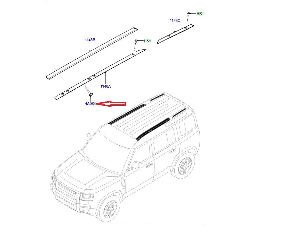 Lr132957 tavan rayı tapası defender