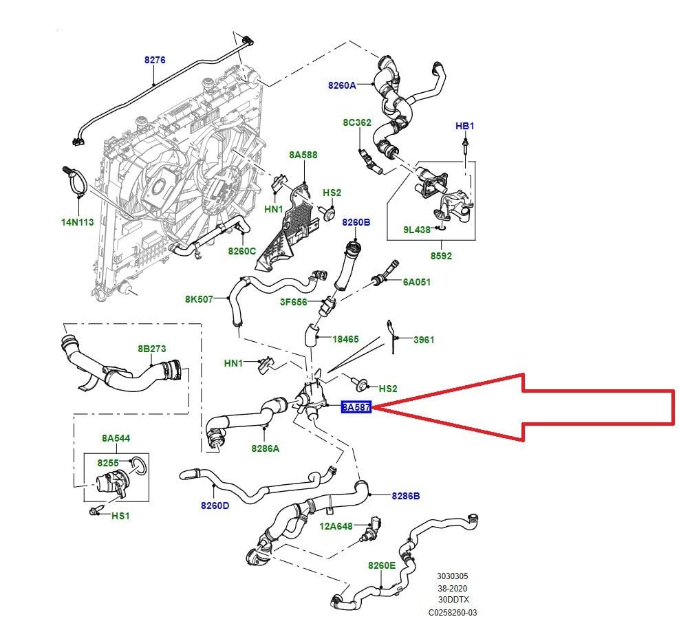 Lr079608 termostat ve yuvası range rover