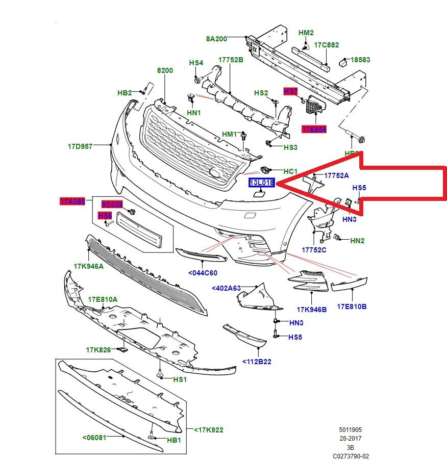 Lr093500 far fıskiye kapağı sol range rover velar