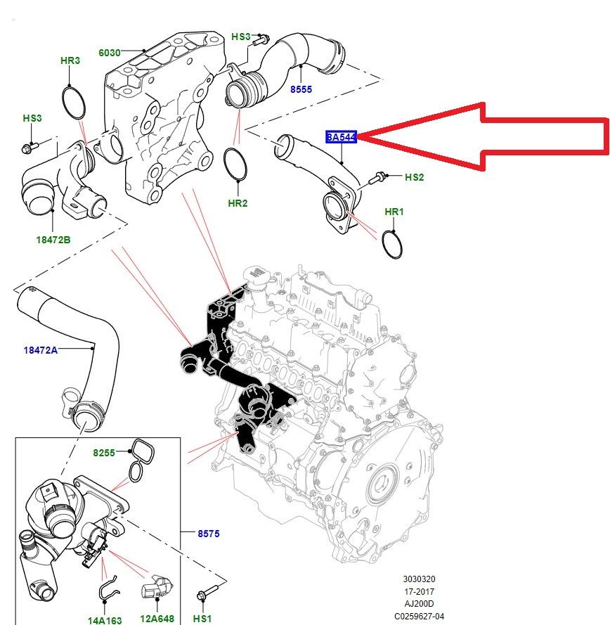 Lr117900 lr078586 jde40359 jde38546 termostat bypass borusu 2.0