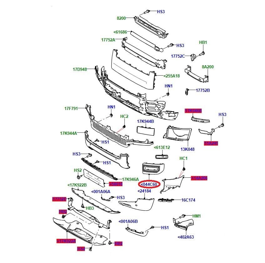Lr129431 ön sis lamba çerçevesi sağ defender