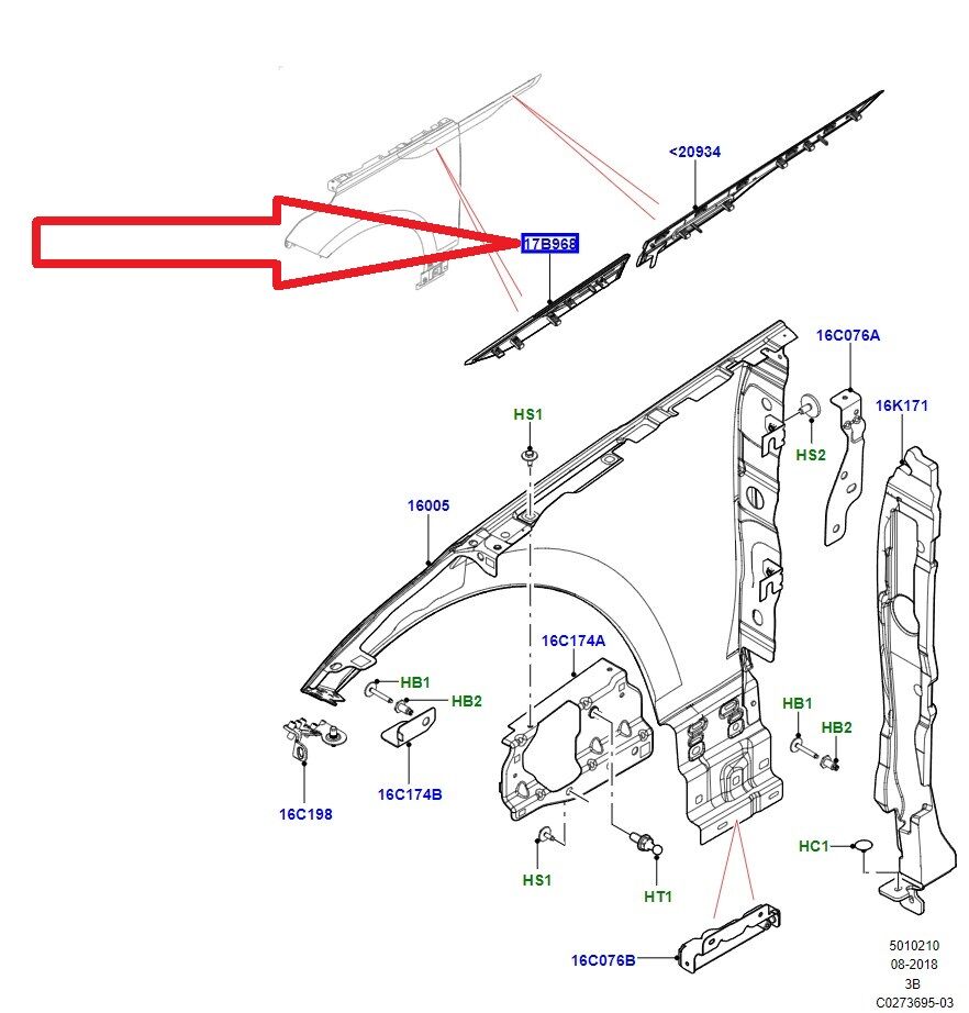 Lr153969 lr092658 izgara sağ çamurluk range rover velar
