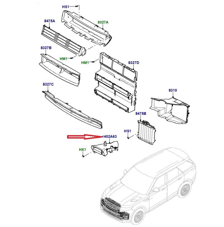 Lr168717 kaliper soğutma kanalı ön sol range rover
