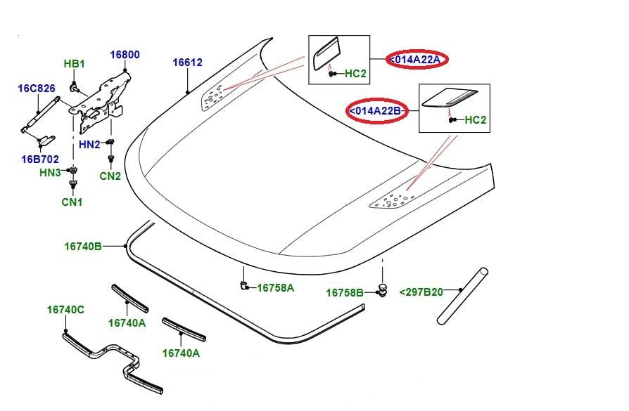 Lr169083 kaput scoop sağ range rover sport