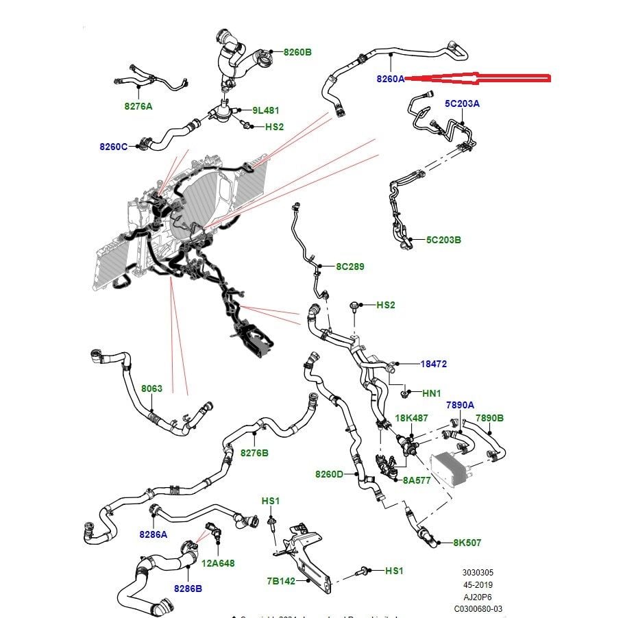 Lr188916 radyatör hortumu defender